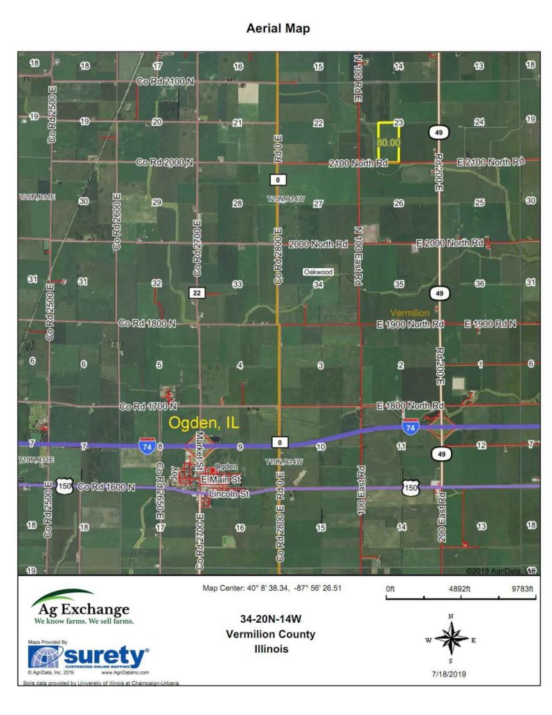 80 Acres, PILOT TWP. Vermilion County IL - Illinois & Indiana Farm Real ...